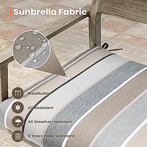 Pellebant Aluminum Outdoor Swivel Bar Stools with Sunbrella Cushion, Patio Counter Height Barstools Set, All-Weather Patio Stools & Chairs for Patio, Lawn, Garden (Milano Char, 4 PC)