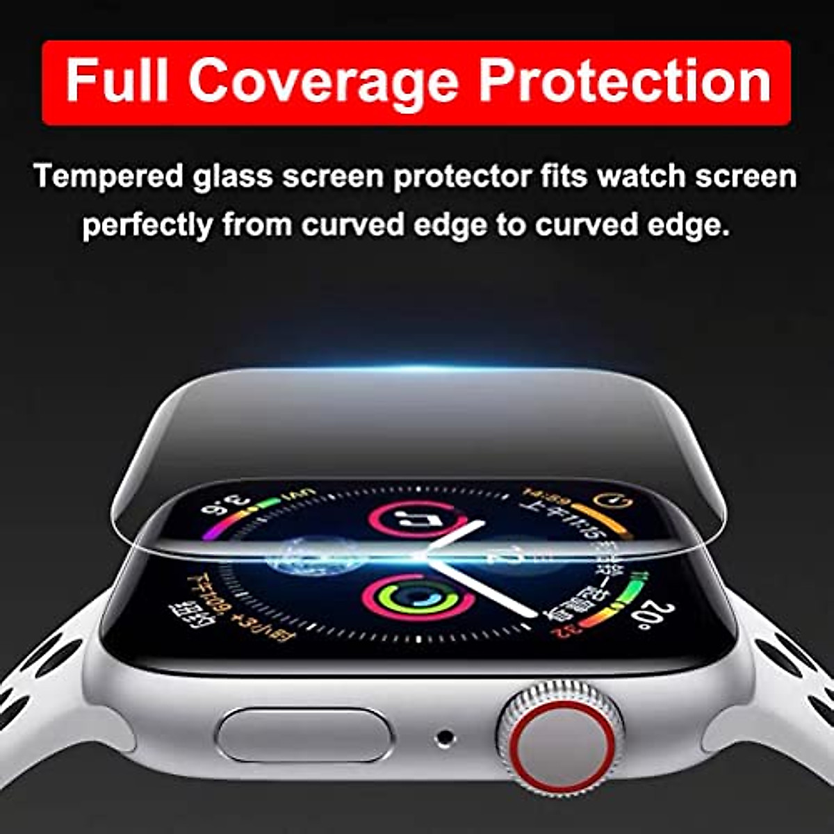 ZPIAR [2 Pack Tempered Glass Screen Protector for Apple Watch Series 7/8 45mm Full Screen Coverage Anti-Scratch Bubble Free Waterproof Ultra HD Film for iWatch Series 7/8 (45mm, Clear)