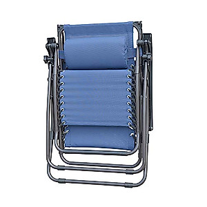 Jeco GCS18 Navy Blue Marina Zero Gravity Chair with Sunshade Pillow and Drink Tray