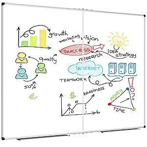 XBoard Dry Erase Board 60 x 48 Inch | Foldable Magnetic White Board for Wall with Marker Tray 5' x 4' | Aluminum Frame Folding Message Presentation Board