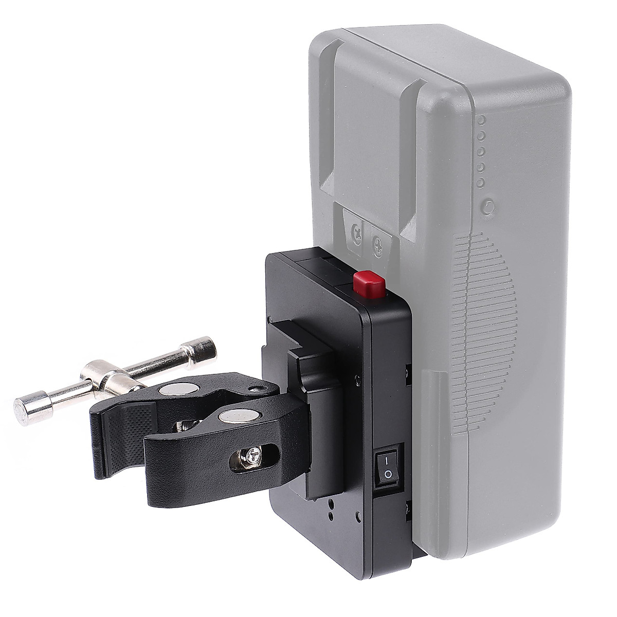 Foto4easy V-Lock Mount Battery Power Supply Plate Adapter with D-tap & Super Clamp for Portable Pocket Tiny Compact Nano V-Mount Battery