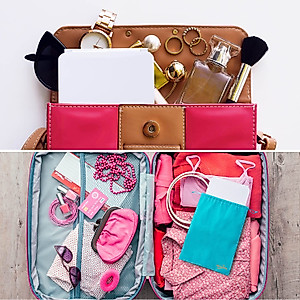 LED Foldable Tabletop Makeup Mirror for Travel, Cosmetic, Office - 7x9 inches,Portable, 3 Colors Light Modes USB Rechargeable Touch Screen, (White)