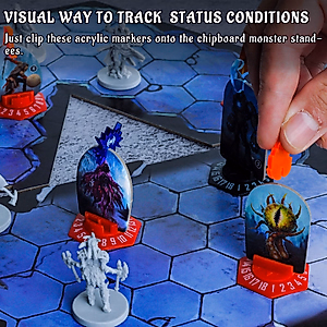 Condition Tokens Set of 60 Acrylic Status Effects Markers Game Accessories for Gloomhaven, Forgotten Circles and Jaws of the Lion