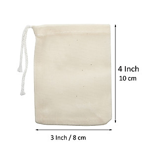 FOCCIUP 50 Pcs 6x8 Inches Cotton Drawstring Bags Reusable Muslin Cotton Bags Sachet Bag Jewelry Pouch for Party Wedding Home Supplies