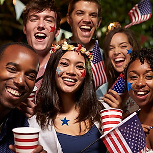 200 Pcs Patriotic Stickers Glitter Star Foam Sticker 4th of July Stickers Self Adhesive Small Star Stickers Independence Day Handmade Decors for 4th of July Decor Kid's Arts Craft Supplies