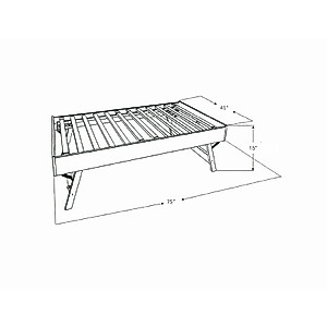 Kodiak Furniture Boho Wood Daybed with Pop Up Trundle in Walnut Brown Finish