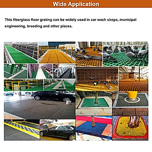 Banfluxion 31.9"x31.9" Red FRP Grating Fiberglass Floor Grating 0.5 tons Bearing Capacity 1.5" Thickness