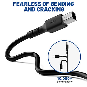 USB Printer Cable 6 Feet (3 Pack), USB 2.0 Type-A to B-Male Cord, High Speed Scanner Cord Compatible with HP, Canon, Epson, DAC, Dell, Brother, Xerox, Samsung, Piano with 5 Cable Ties- 6 ft