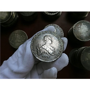 1741 Russian Empire Ivan III Vasilievich Antique Silver Coin Ruble Coin Foreign Currency Antique