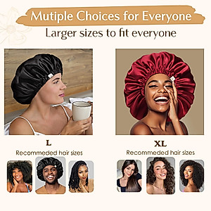 YANIBEST Satin Bonnet for Sleeping, Hair Bonnets for Women and Men, Double Layer Ajustable Silky Bonnet for Curly Braids Hair