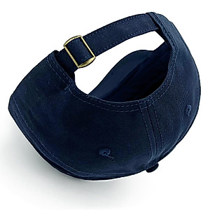 REDSHARKS mens Structured Short Bill Plain Brim Trucker Baseball Dad Cap, Navy, X-Large