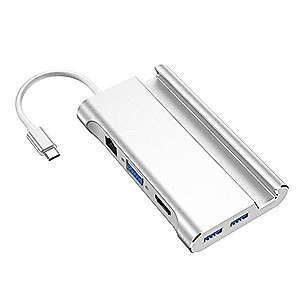 Leya-US Spare Part HW-TC20 7 in 1 Type-C/USB-C Multifunctional Extension HUB Adapter with Holder