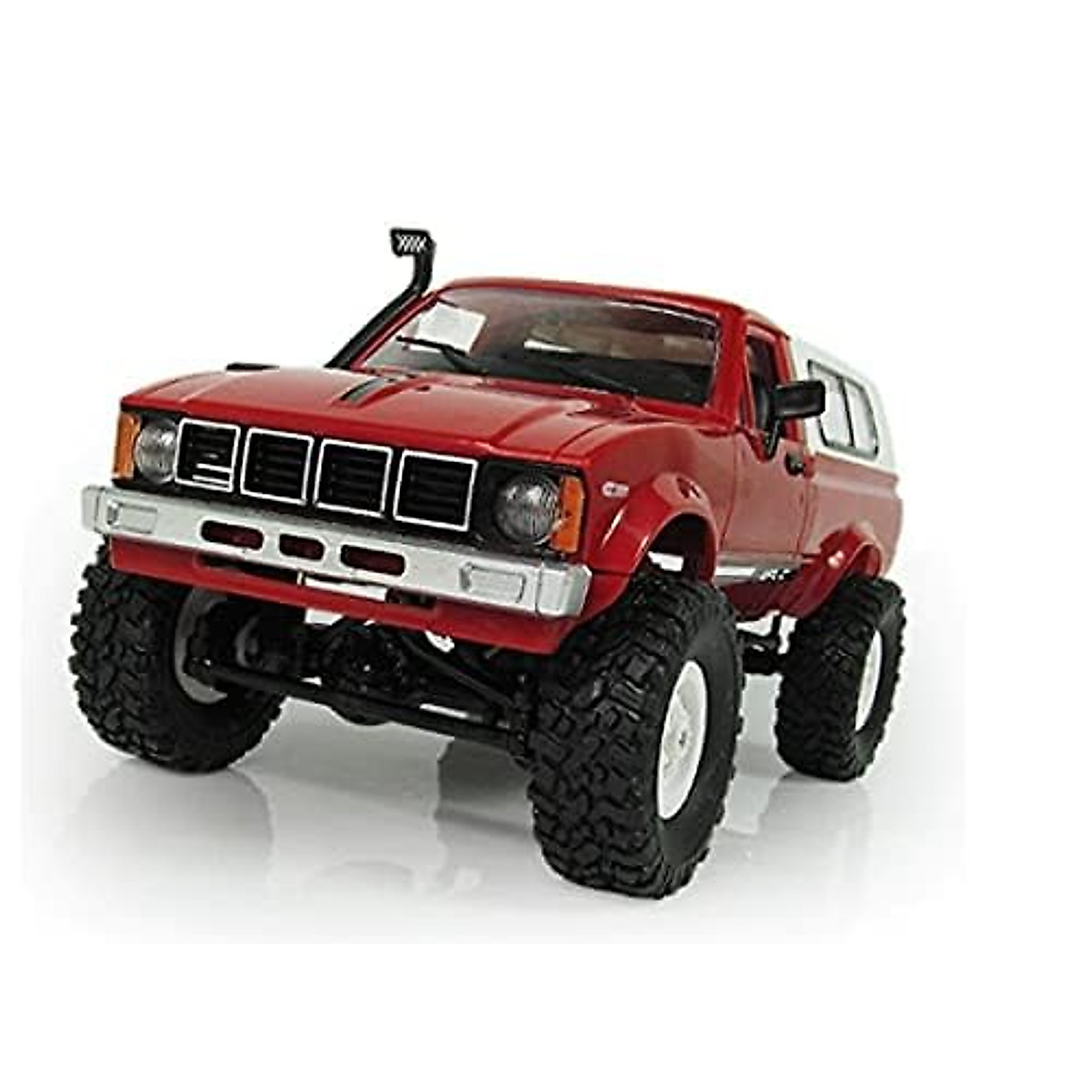 FMTStore WPL C24 1/16 2.4GHz 4WD RC Car Crawler w/Headlight Remote Control Crawler Off-Road Pick-up Truck RTR Toy Boy, Girl and Adult (Red)