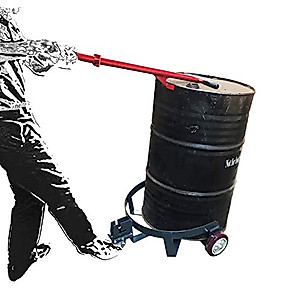 55 Gallon Drum Dolly, Drum Caddy, Drum Truck, Steel, PU Wheels, Low Profile, 1100 lbs Capacity, Pake Handling Tools
