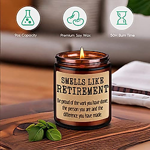 GSPY Scented Candle - Retirement Gifts, Retirement Gifts for Women, Men - Happy Retirement Gifts, Fun Retirement Gifts, Retired Gifts for Women, Best Friend, Teacher, Nurse, Coworker, Boss, Mom