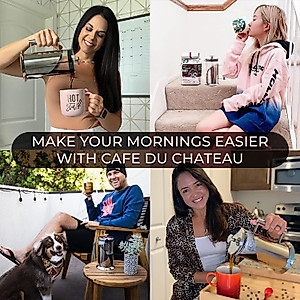 Cafe Du Chateau French Press & Espresso Maker - Elevate Your Coffee Experience with 4-Level Filtration, BPA-Free Glass, and Transparent Lid Brilliance - Perfect Coffee & Tea & Espresso