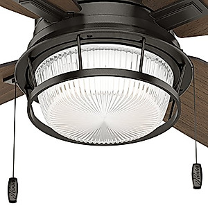 Hunter 52 inch. Outdoor Ceiling Fan in Noble Bronze with LED Light kit (Renewed)