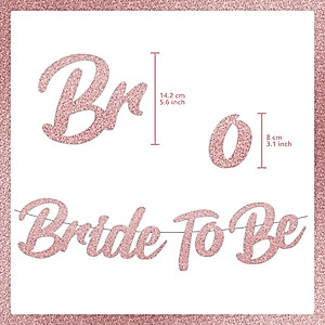 Bachelorette Party Decorations - Rose Gold Bride to be Decorations Wedding Whower Decorations Set Engagement Party with Foil Curtain ,Balloons, Photo Props, 92 Pcs Bridal Shower Decorations Supplies