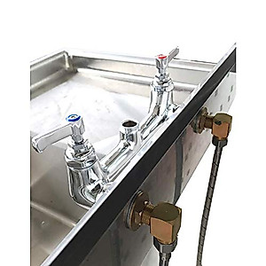 Installation Kit for Commercial Sink Faucet, Wall Mounting Installation Kit for Wall Mount Commercial Kitchen Faucet Backsplash Mount Set on Stainless Compartment Prep & Utility Sink