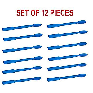Plastic Spatula for Lab One Side Spoon and One Side Flat, Pack of 12, 200 MM