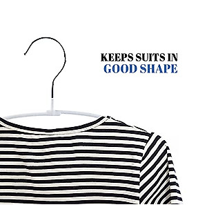 Amber Home 11.8" Lovely Baby Clothes Hangers 20 Pack, Sturdy Metal Wire & Cute White Coating Children Toddler Kids Clothes Hangers for Shirt Coat Pants Trousers (White)