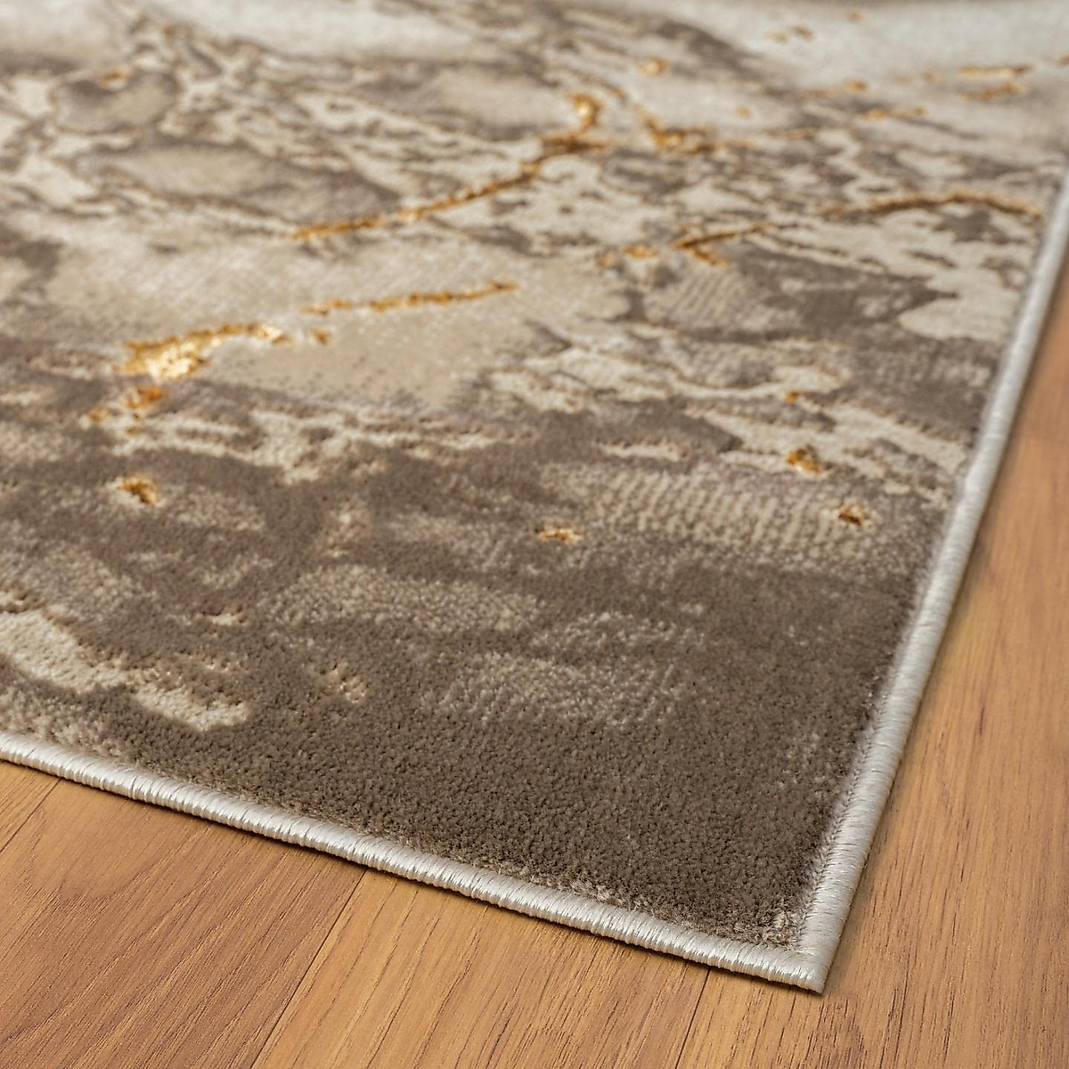 LUXE WEAVERS Marble Abstract Beige 4x5 Area Rug
