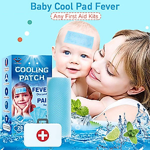 20 Sheets EasYeah Kid Fever Patches for Kids Fever Discomfort & Pain Relief, Cooling Relief Fever Reducer, Soothe Headache Pain, Pack of 20
