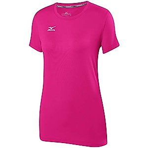 Mizuno Women's Volleyball 2.0 Attack Tee Shirt Shocking Pink