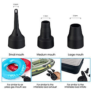 sanipoe Battery Powered Air Mattress Pump, Electric Quick-Fill Blower Portable Inflator Deflator for Inflatables Raft Bed Boat Pool Toy, Black