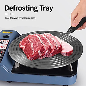 Heat Diffuser for Gas Stove, 11 Inch Aluminum Non-Stick Coating Gas Stove Diffuser with Anti-Scalding Handle, Simmer Plate for Gas Stove, Provides Uniform Distribution of Heat, Great for Simmering