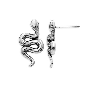 Boma Jewelry Sterling Silver Snake Stud Earrings