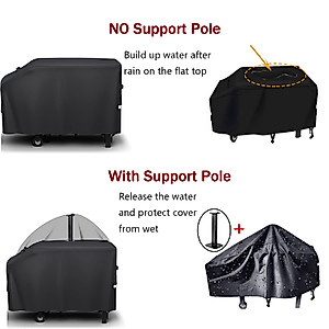 Hisencn 28 inch Griddle Cover for Blackstone 2 Burner Grill Griddle Cooking Station, Also Flat Top Gas Grill Station Adventure Ready 1517 1555 1605 1815 1819 1856 1853 with Support Pole