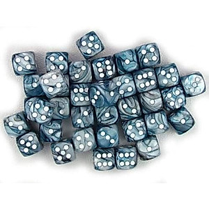 DND Dice Set-Chessex D&D Dice-12mm Lustrous Slate and White Plastic Polyhedral Dice Set-Dungeons and Dragons Dice Includes 36 Dice – D6, Various (CHX27890)