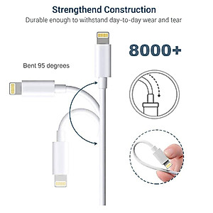 iPhone Charger, 4PACK 3/3/6/6Feet Long USB Charging Cable Fast Connector Data Sync Transfer Cord Compatible with iPhone 11 Pro Max XS XR X 8 7 6S 6 Plus SE 5S