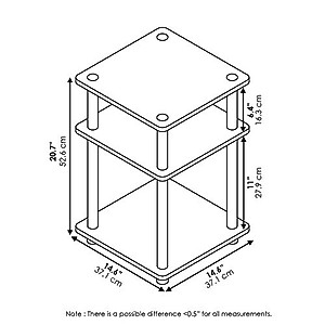 Furinno Turn-N-Tube Easy Assembly Multipurpose End Table / Side Table / Sofa Table / Nightstand, Round Tubes, Blackwood