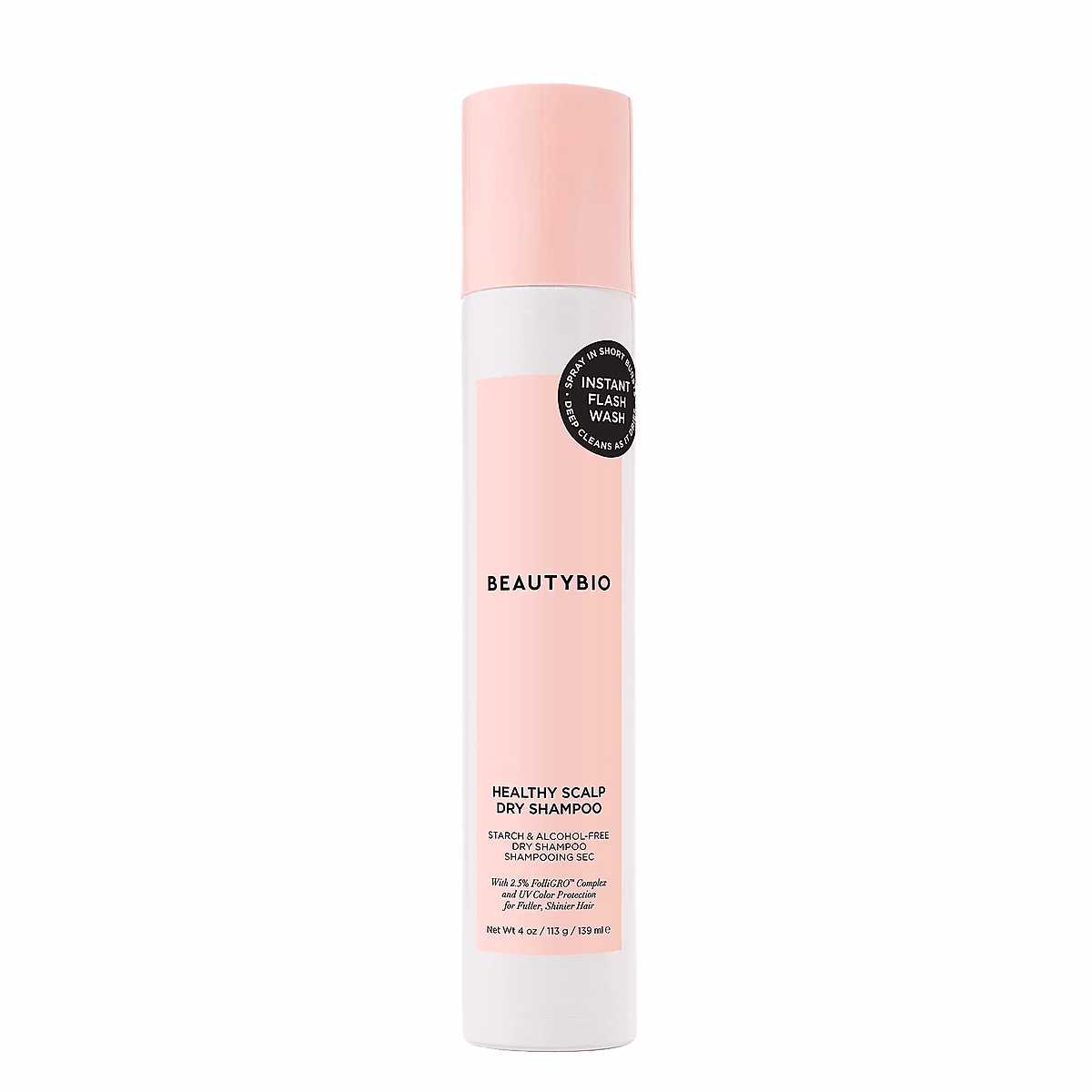 BeautyBio Healthy Scalp Dry Shampoo. Benzene Free, Starch & Alcohol-Free Dry Shampoo. Instantly Deep Cleans Roots for that just-washed volume, bounce, shine and scent in seconds.