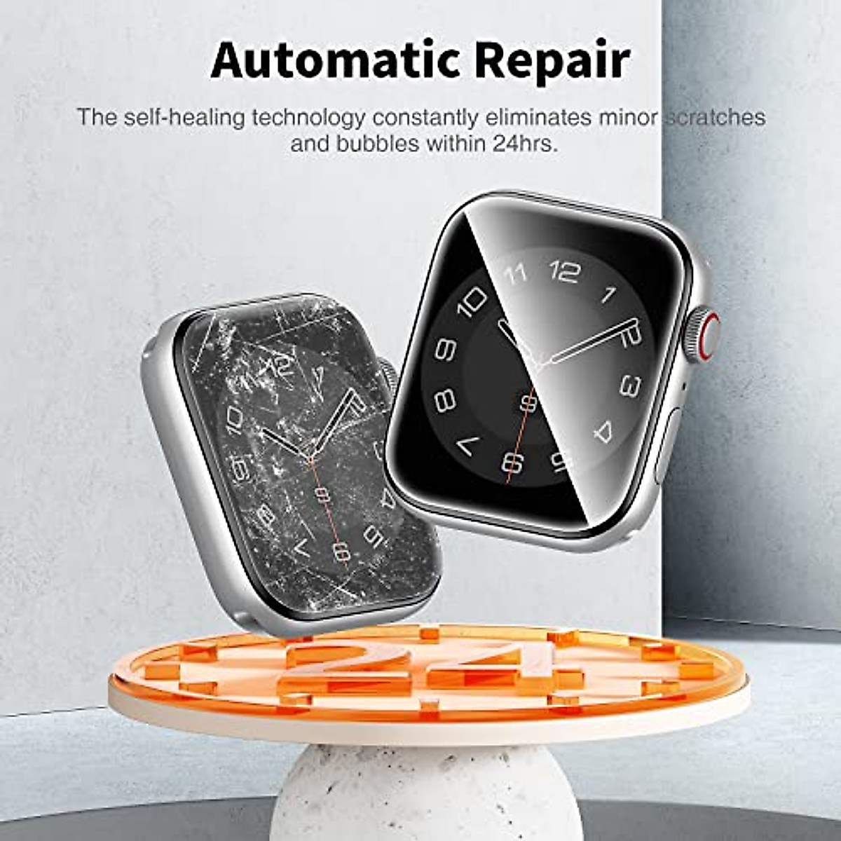 LK 6 Pack for Apple Watch Screen Protector 45mm Series 8 7 [New Version] Anti-Scratch, Self-Healing Soft TPU Film for Apple Watch 45mm Series 8, Bubble Free, HD Transparent, Touch Sensitive