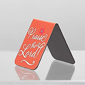 Christian Art Gifts Set of 6 God Loves Me Retro Inspirational Magnetic Bible Verse Bookmark with Scripture, Size Extra Small 1" x .75"