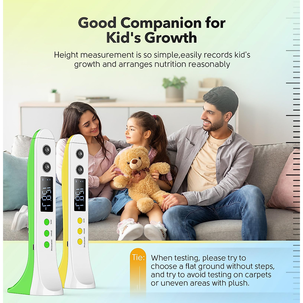 Portable Ultrasound Body Height Stadiometer - Handheld Cordless Height Measurement Device for Children and Adults with Temperature Display decor 30cm-220cm / 11.8in-86.6in