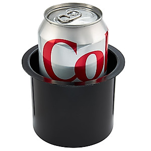 Brybelly Poker Table Cup Holder Inserts - Durable and Rust-Proof, Drop-in Table Cup Holder for 3.375" Hole - 3" Deep with 3.25" Inside Diameter - Vivid Black Aluminium, Pack of 10