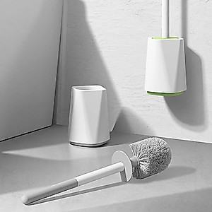 Toilet Bowl Brush Floor Wall Mounted Toilet Brush Plastic Floor Toilet Cleaner Brush Bathroom Toilet Brush with Stand