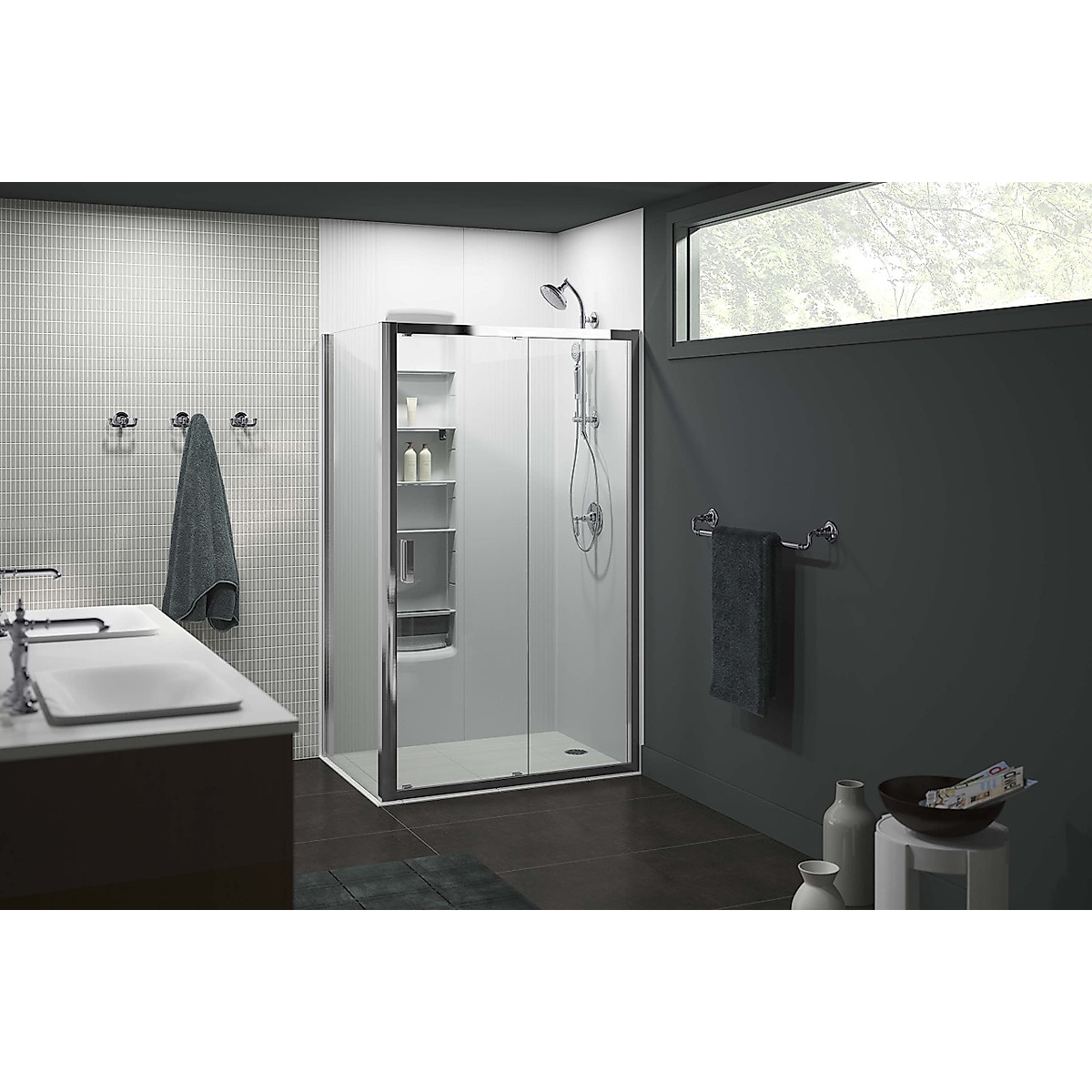 KOHLER 76472-Bn Artifacts Hydrorail-S 2.0 Gpm Shower Column Kit, Brushed Nickel