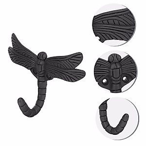 Cabilock 5 Sets Dragonfly Hook Wall Mounted Key Holder Outdoor Decor Plain Hats Bag Wall Door Hooks Robe Hooks Dragonfly Key Hanger Retro Wall Hanger Dragonfly Hanger Jacket Bath Towel