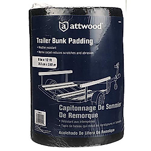 Attwood 11246-1 Trailer Bunk Padding, Weather-Resistant Polypropylene Marine Carpet Material, 8 Inches Wide, 12 Feet Long