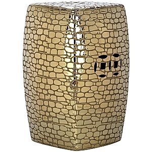 Safavieh Jasmine Glazed Ceramic Decorative Garden Stool, Gold