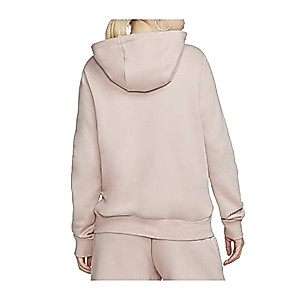 Nike Women's Sportswear Club Fleece Logo Pullover Hoodie, Pink Oxford, Large