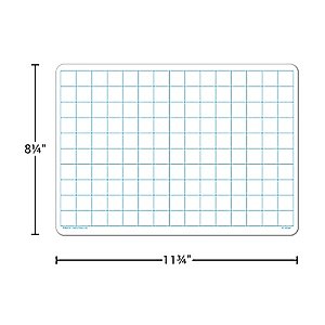 Teacher Created Resources TCR77253 Math Grid Dry Erase Boards, Set of 10, Multi