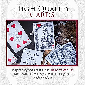 Medieval Playing Cards - Professional Poker Cards in Period-Authentic Middle Ages Designs - Black Edition - Great for Magic, Cardistry, Gameplay - Deck of Cards for Kids & Adults Free Card Game E-book