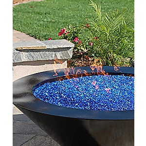 NUPICK 20 Pound Fire Glass, 1/2 Inch Reflective Fire Glass, Fit with Fire Pit Glass and Fireplace Glass, Blue