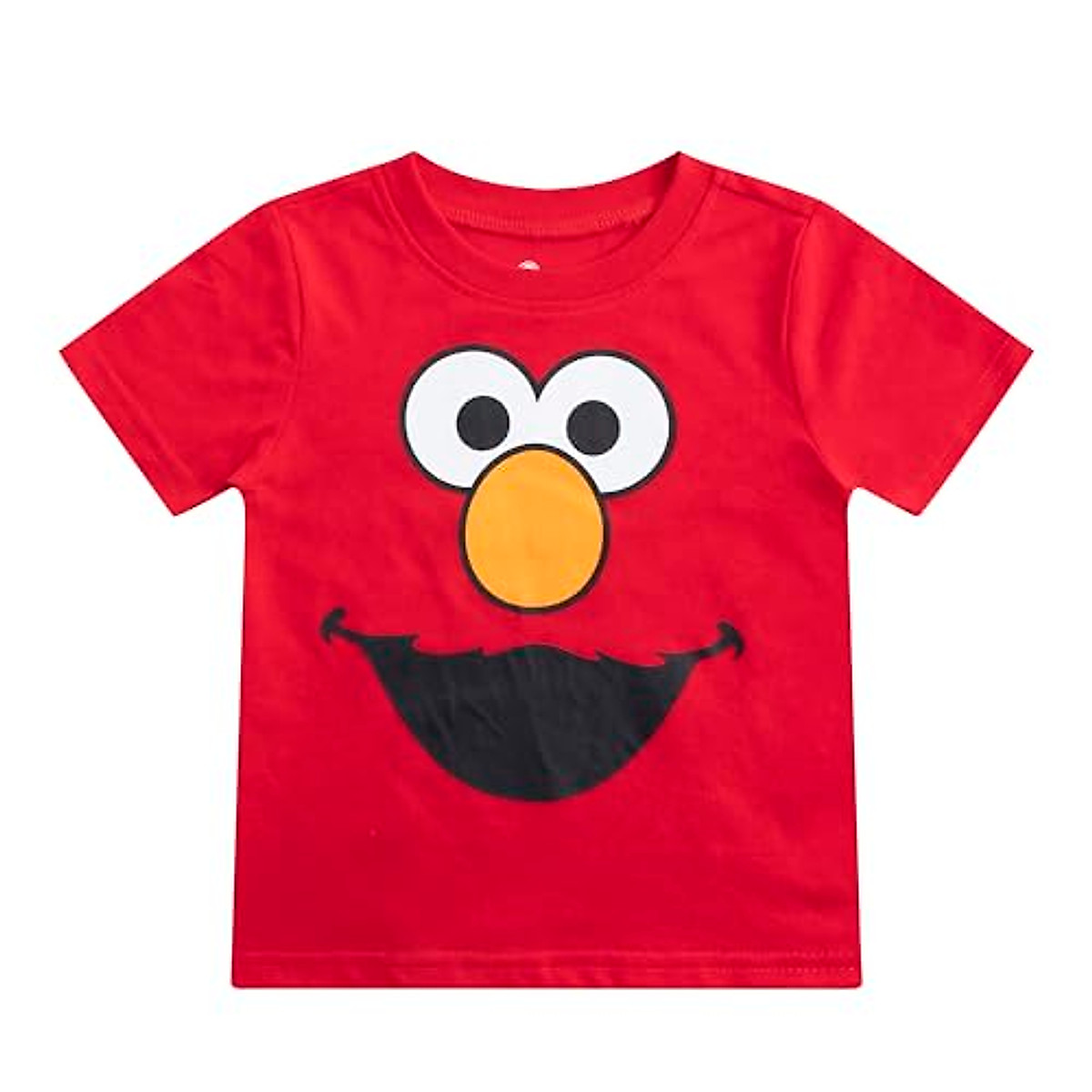 Sesame Street Boys’ Elmo and Cookie Monster Tee and Short Set for Infant and Toddler – Red/Blue